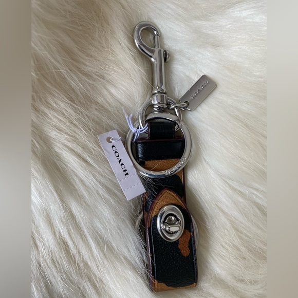 Coach | Accessories | Coach Pull Triggered Key Charm In Leopard Print ...